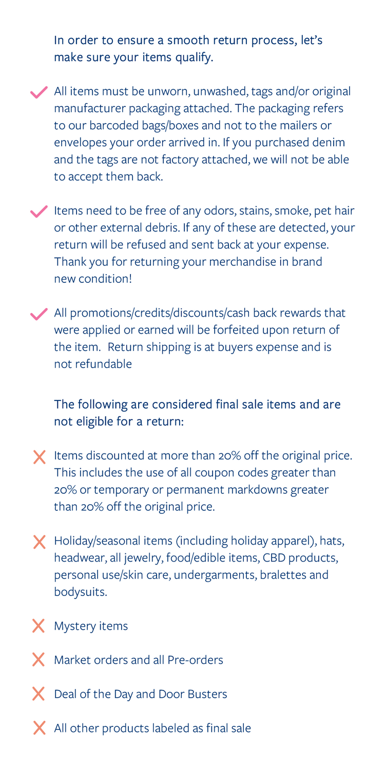 Shipping + Returns | Our Policies Make Shopping Easy – Resort to Style